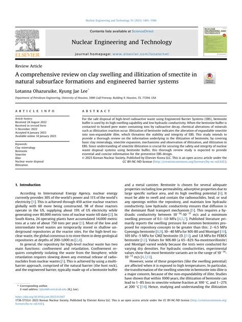 Pdf A Comprehensive Review On Clay Swelling And Illitization Of Smectite In Natural Subsurface