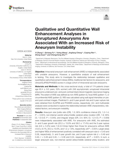 Pdf Qualitative And Quantitative Wall Enhancement Analyses In