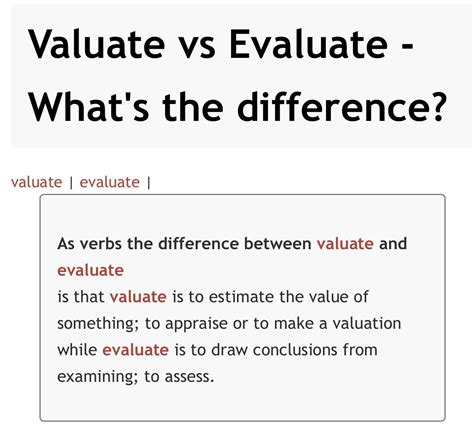 Valuate Vs Evaluate Rbillsimmons