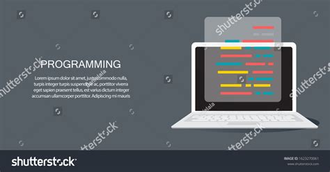 Programming Coding Programming Banner Flat Design Stock Vector Royalty