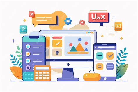 This Design Showcases Customizable Ui And Ux Elements On Multiple