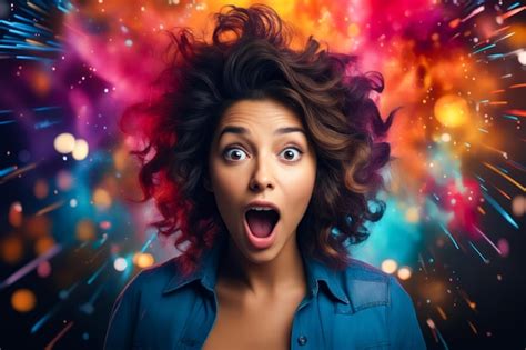 Woman With Her Mouth Open And Surprised Look On Her Face Generative Ai