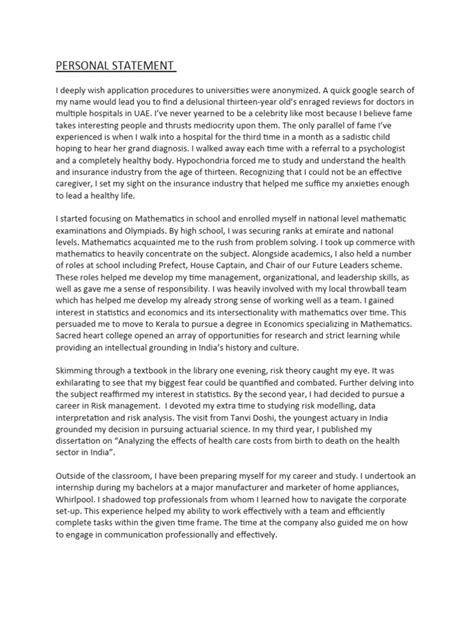 Personal Statement Leicester Pdf Risk Actuarial Science