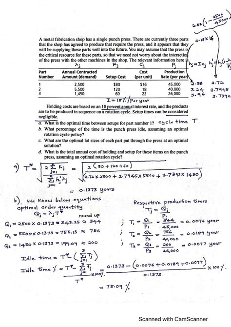 Eoq For Production Planning Handout Solved Ie 4333 Mississippi