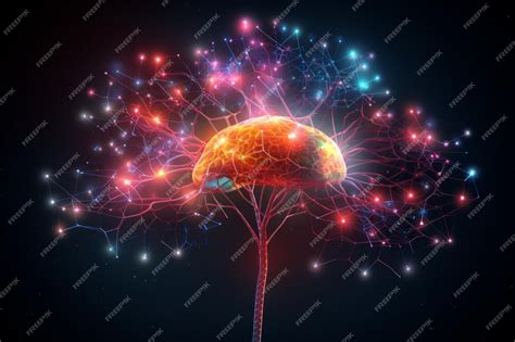 Digital Neural Connections And Human Brain Activity Premium Ai Generated Image