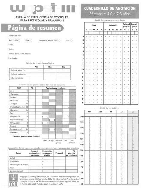 Protocolo Wppsi 2º Etapa Pdf