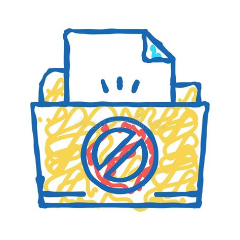 File Didn T Save In Online Folder Icon Doodle Illustration Stock Illustration Illustration Of