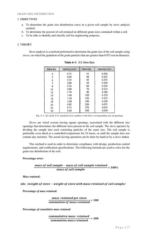 Sieve Analysis Grain SIZE Distribution OF SOIL LAB Report OBJECTIVES A To Determine The