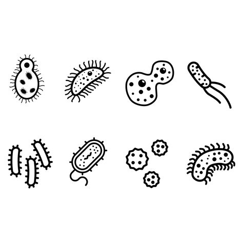 Bacteria Icon Vector Set Virus Illustration Sign Collection Microbe