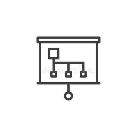 Business Analytics Presentation Line Icon Stock Vector Illustration Of Management Outline