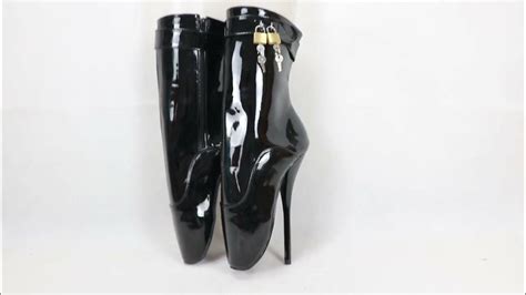 Sorbern Two Locks Ankle High Boots Ballet High Heel Stilettos Bdsm Shoe
