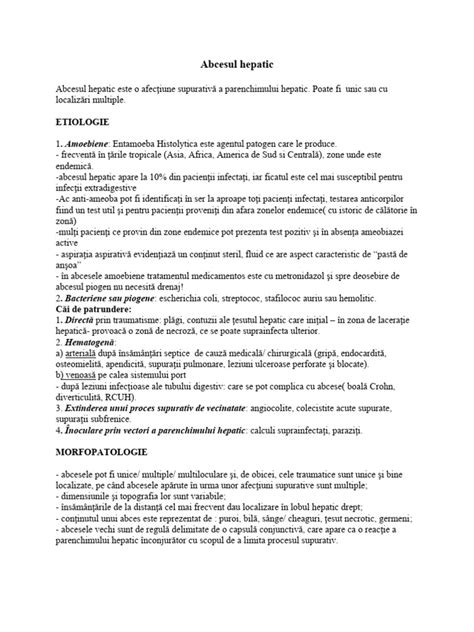 Cursul 12 13 Abcesul Hepatic Chistul Hidatic Pdf