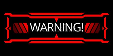 Hud Danger Alert Attention Vector Red Interface Sign Warning Or Caution Ui Tech Or Digital