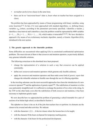 A Genetic Algorithm To Solve The Timetable Problem PDF