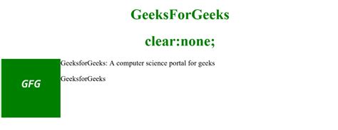 Css Clear Property Geeksforgeeks