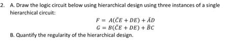 Solved A Draw The Logic Circuit Below Using Hierarchical
