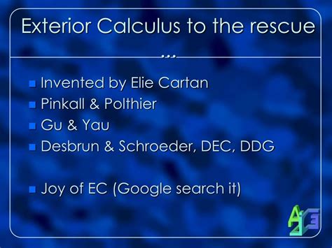 ppt eccv tutorial mesh processing discrete exterior calculus