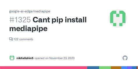 Cant Pip Install Mediapipe Issue Google Ai Edge Mediapipe Github