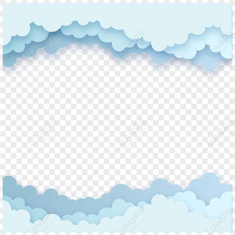만화 종이 잘라 구름 일러스트 하늘 배경 프레임공기벽지 Png 일러스트 무료 다운로드 Lovepik