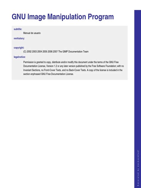Gnu Image Manipulation Program Pdf Arte Tecnología
