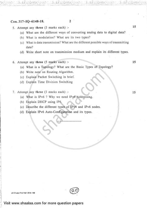 Data Communication And Networking Standards 2017 2018 B Sc It Information Technology Semester