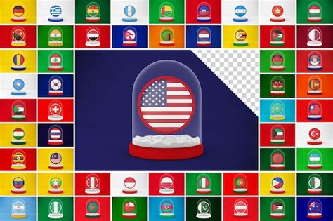 Premium PSD Flags Globe