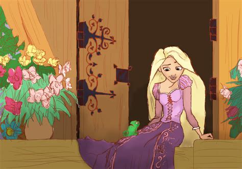 Rapunzel And Pascal Color By Eleganteyes On Deviantart