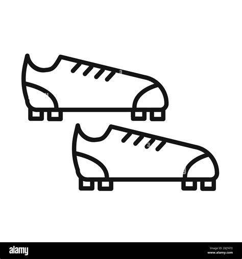 Football Soccer Shoes Icon Vector Line Logo Mark Or Symbol Set Collection Outline Style Stock