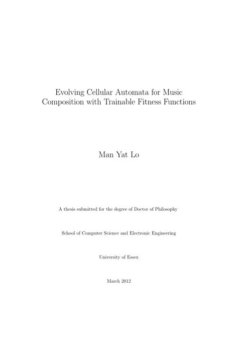 Pdf Evolving Cellular Automata For Music Composition With Trainable