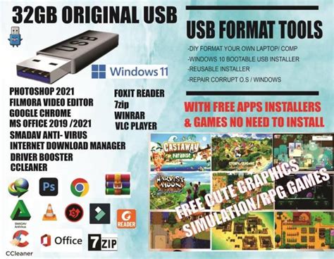 32gb format tools bootable usb win11 bundle installer and games lazada ph