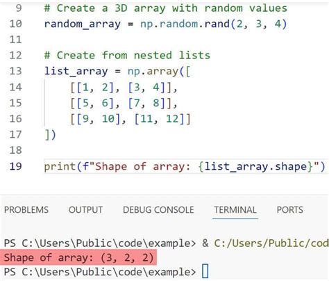 3d arrays in python using numpy