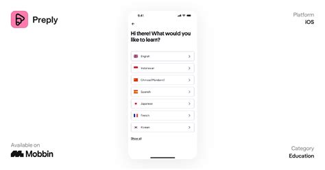 Preply Ios Language Selection Mobbin
