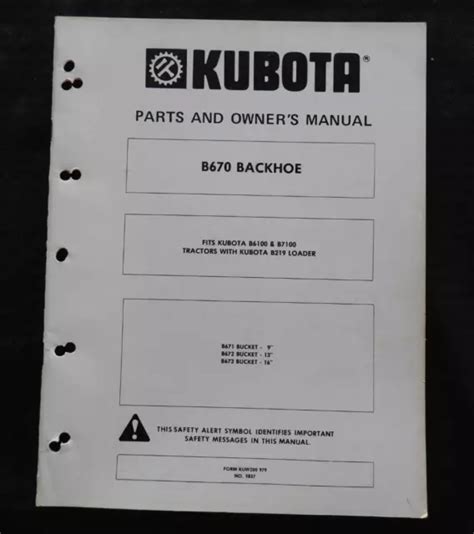 1970s Kubota B6100 B7100 Tractor 670 B670 Backhoe Operator Parts Catalog Manual 32 14