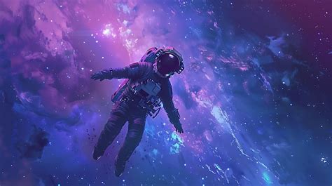 우주복 을 입은 우주 비행사 가 우주 의 광활 한 영역 에서 떠다니고 있다 프리미엄 사진