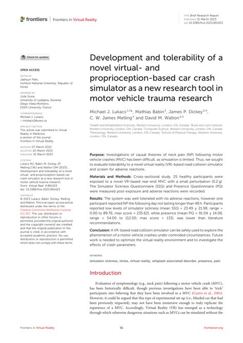 Pdf Development And Tolerability Of A Novel Virtual And