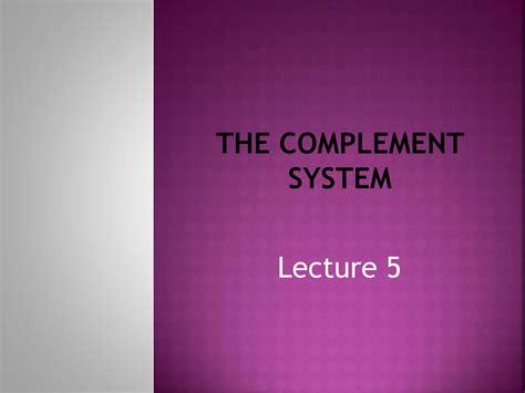 the complement system lecture 8 chapter 8 pptx