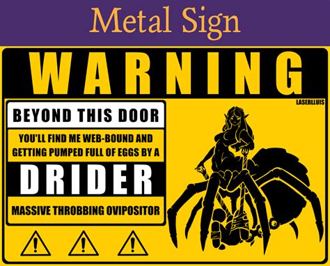Warning Drider Metal Sign Nsfw Scaly Shop