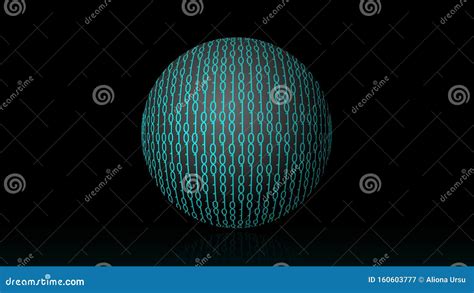 binary code on a sphere stock vector illustration of dark 160603777