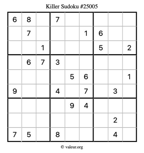 Killer Sudoku Puzzle 25005