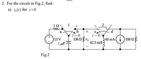 solved 2 for the circuit in fig 2 find a v0 t for t 0