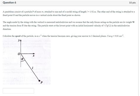 Solved Question Pts A Pendulum Consist Of A Particle P Chegg