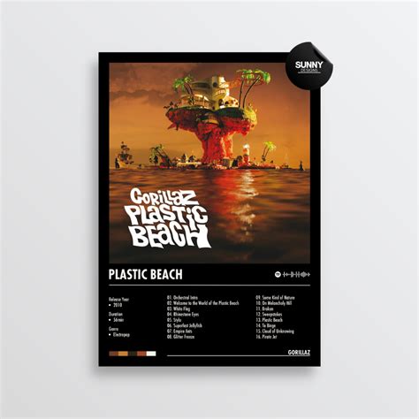 Gorillaz Plastic Beach Album Cover Poster Sunny Designs Posters