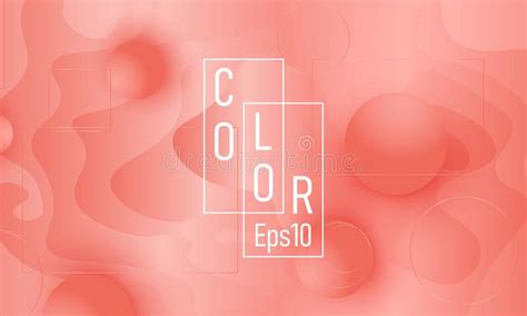 Coral Color Background Fluid Shapes Pattern Stock Vector