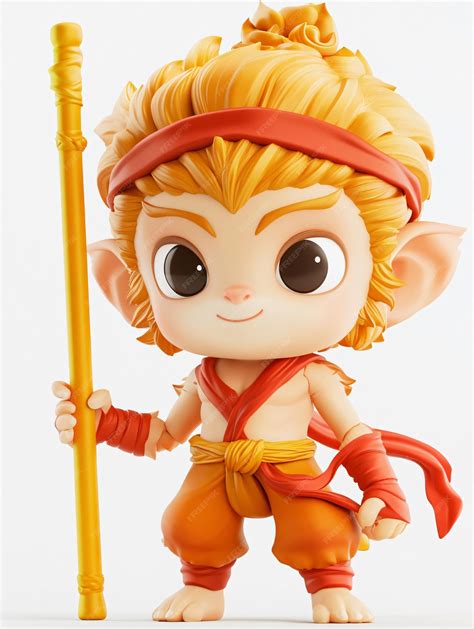3d Illustration Of The Chinese Mythological Character Sun Wukong Journey To The West Premium