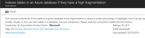 Sql Azure Index Maintenance Using Azure Automation