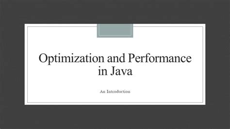 Vishal G On Linkedin Optimization And Performance In Java Performance Metrics Of Java
