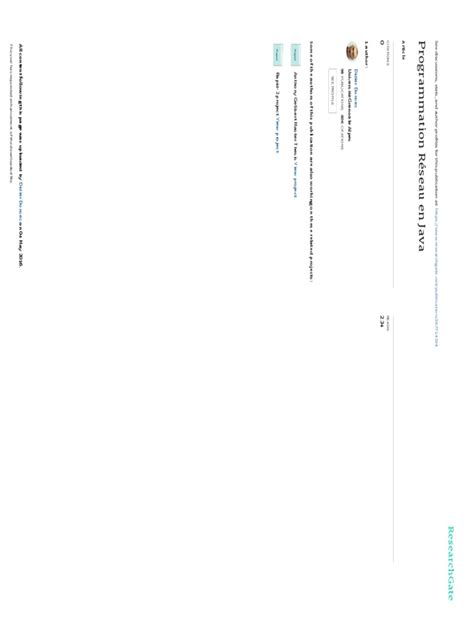 Programmation Reseau En Java Pdf Network Socket Internet Architecture