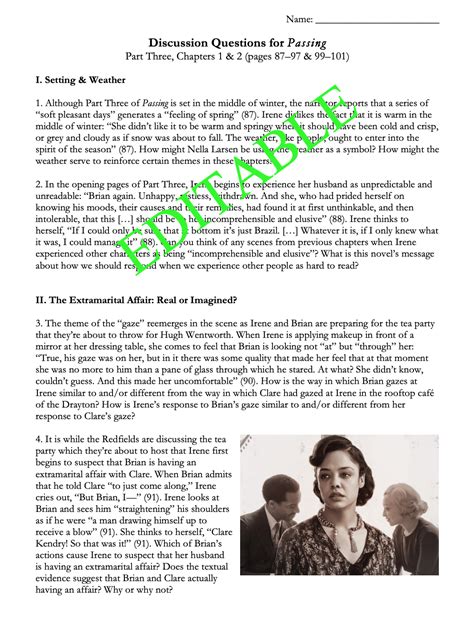 Passing By Nella Larsen Complete Unit Reading Quizzes Discussion