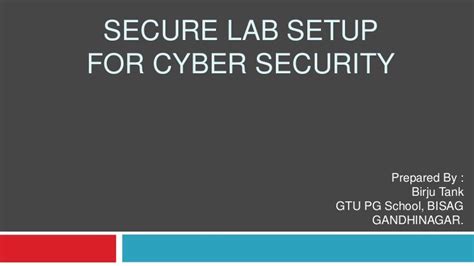 secure lab setup for cyber security