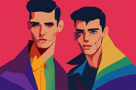 Lgbt 커뮤니티 Lgbtq 자부심에 관대 한 녀석들 프리미엄 벡터